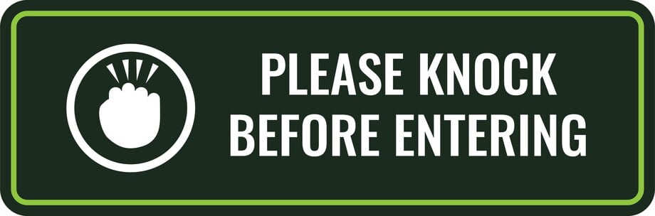 Standard Plus Please Knock Before Entering Door or Wall Sign Business ...