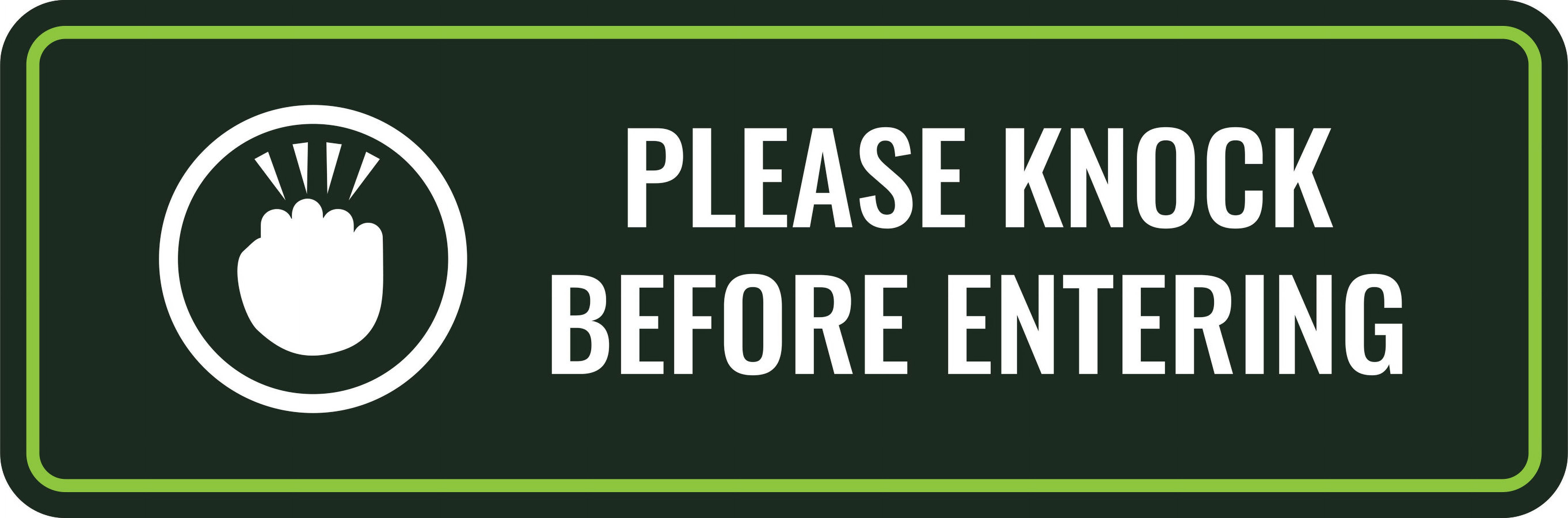 Standard Plus Please Knock Before Entering Door or Wall Sign | Business ...