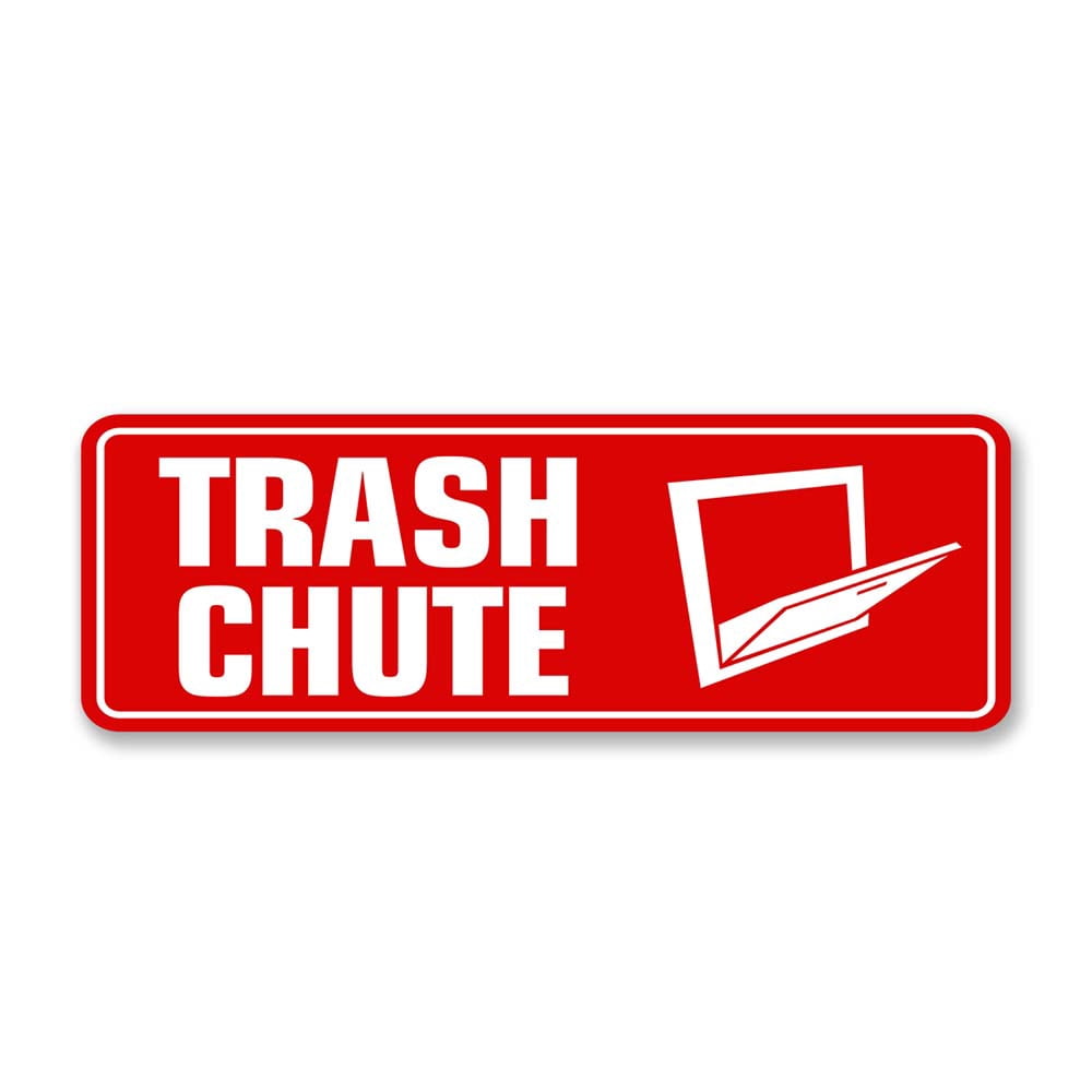 Standard Plus Trash Chute Wall or Door Sign | Public Signage - Small ...