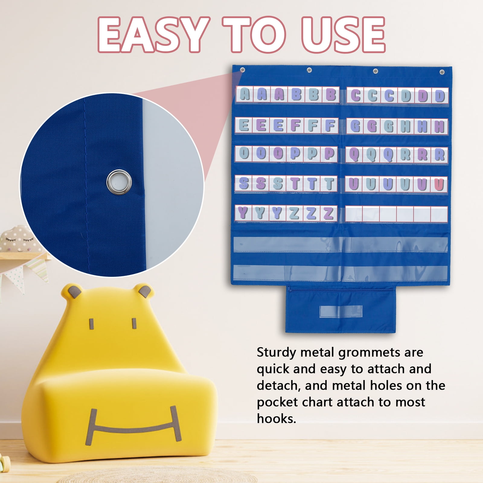 Standard Pocket Chart for Classroom 28"x28" Large 7 Pocket Charts with ...