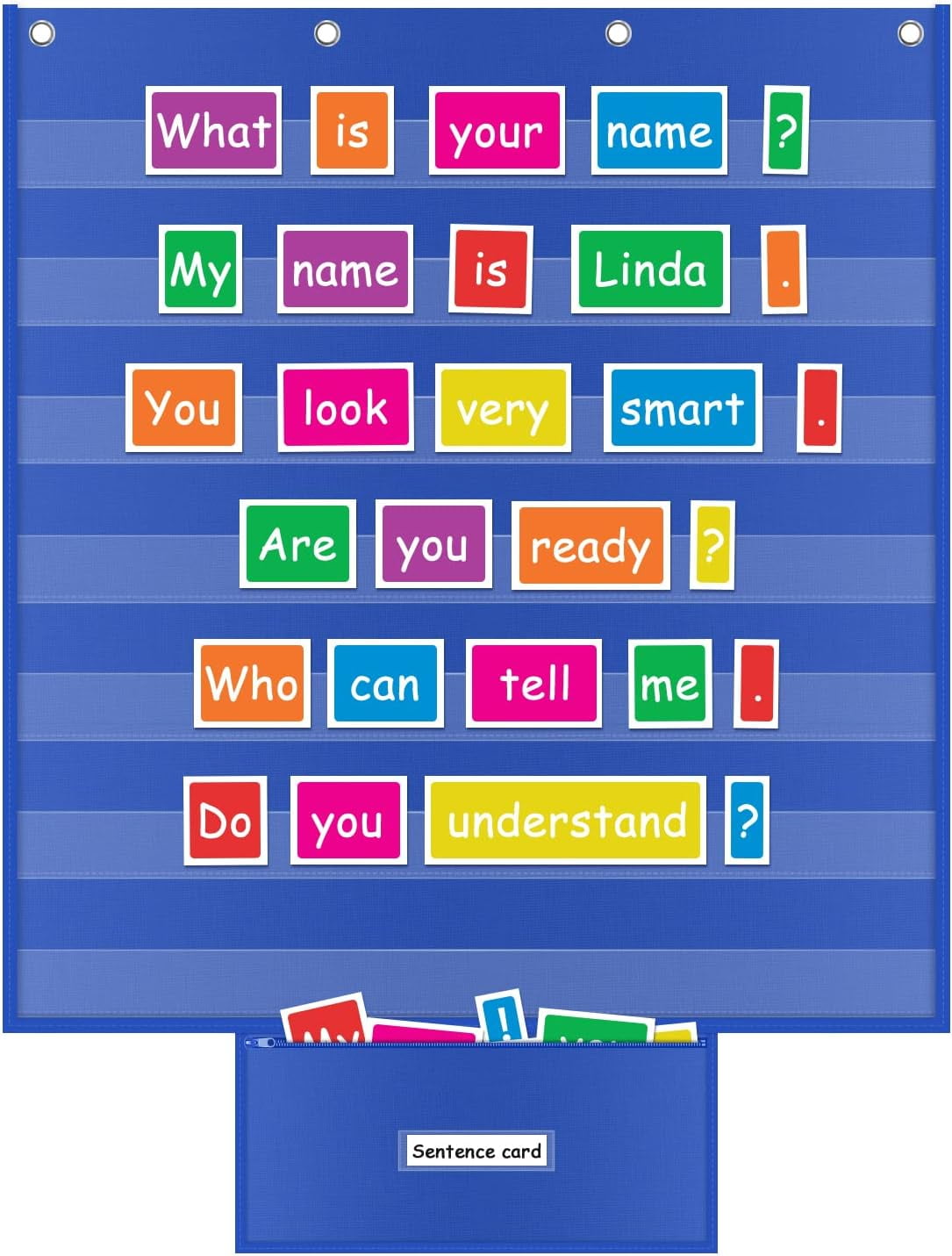 Standard Pocket Chart for Classroom with Zipper Storage Bag 28"x28 ...