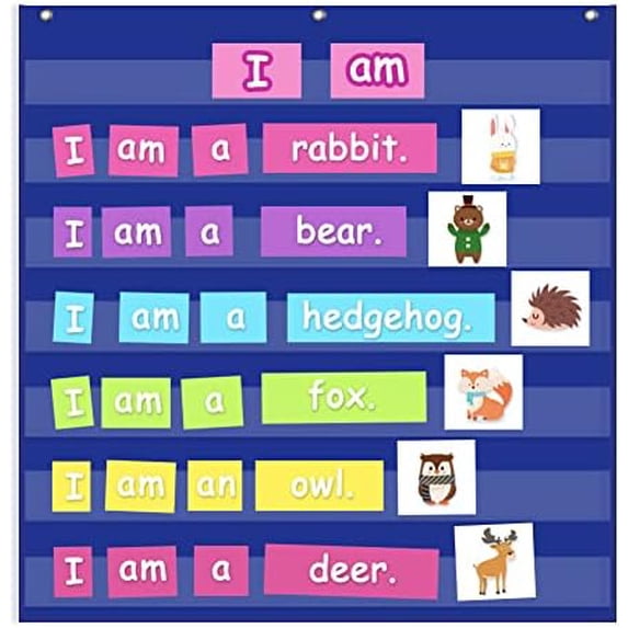Standard Pocket Chart for Classroom, Sight Words Pocket Chart ...