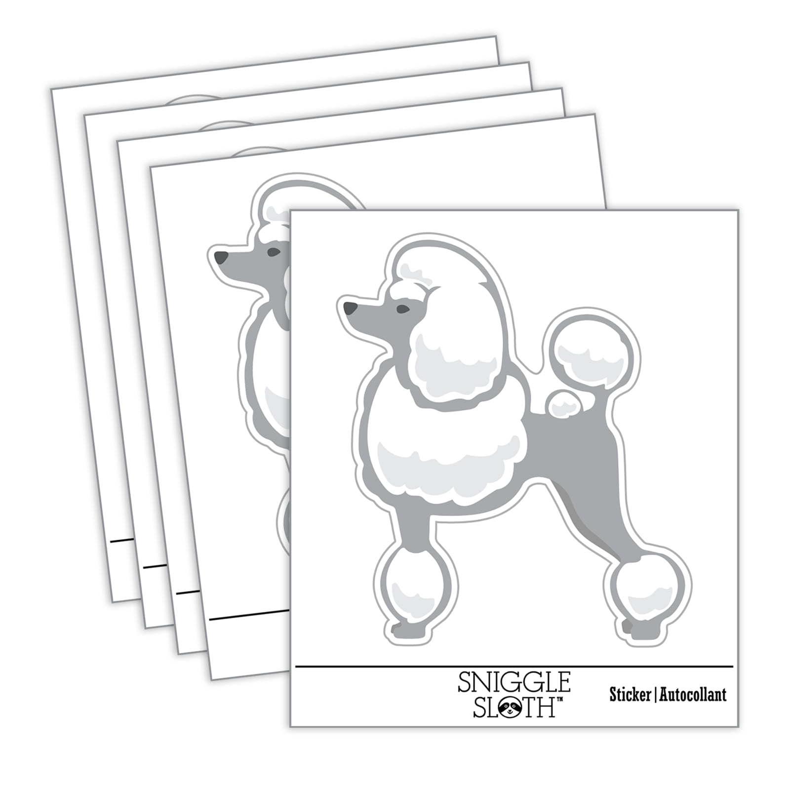 Standard Poodle Dog Solid Car Window Bumper Water Bottle Phone Tablet ...