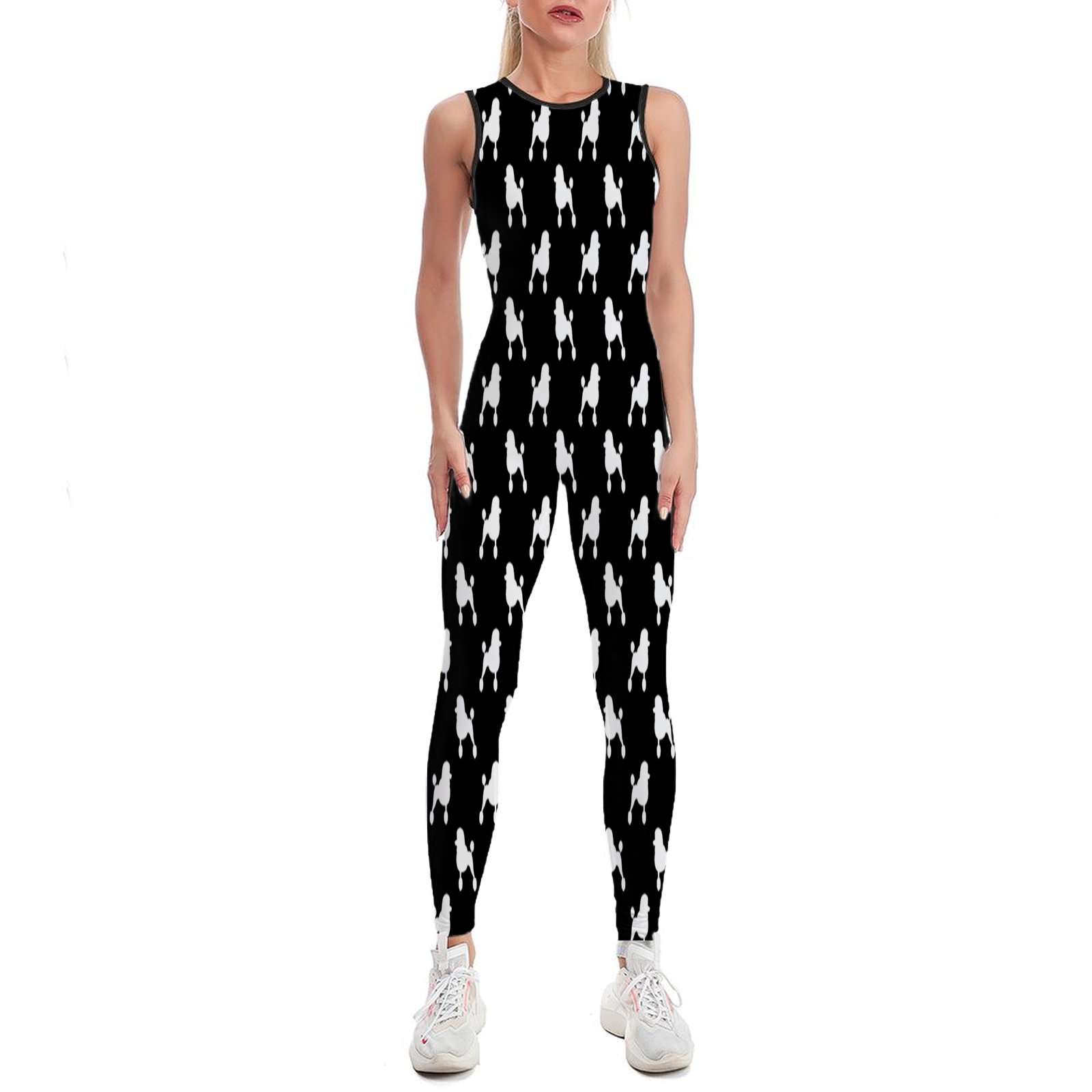 Standard Poodle Silhouette With Fancy Haircut Women's One Piece Yoga ...