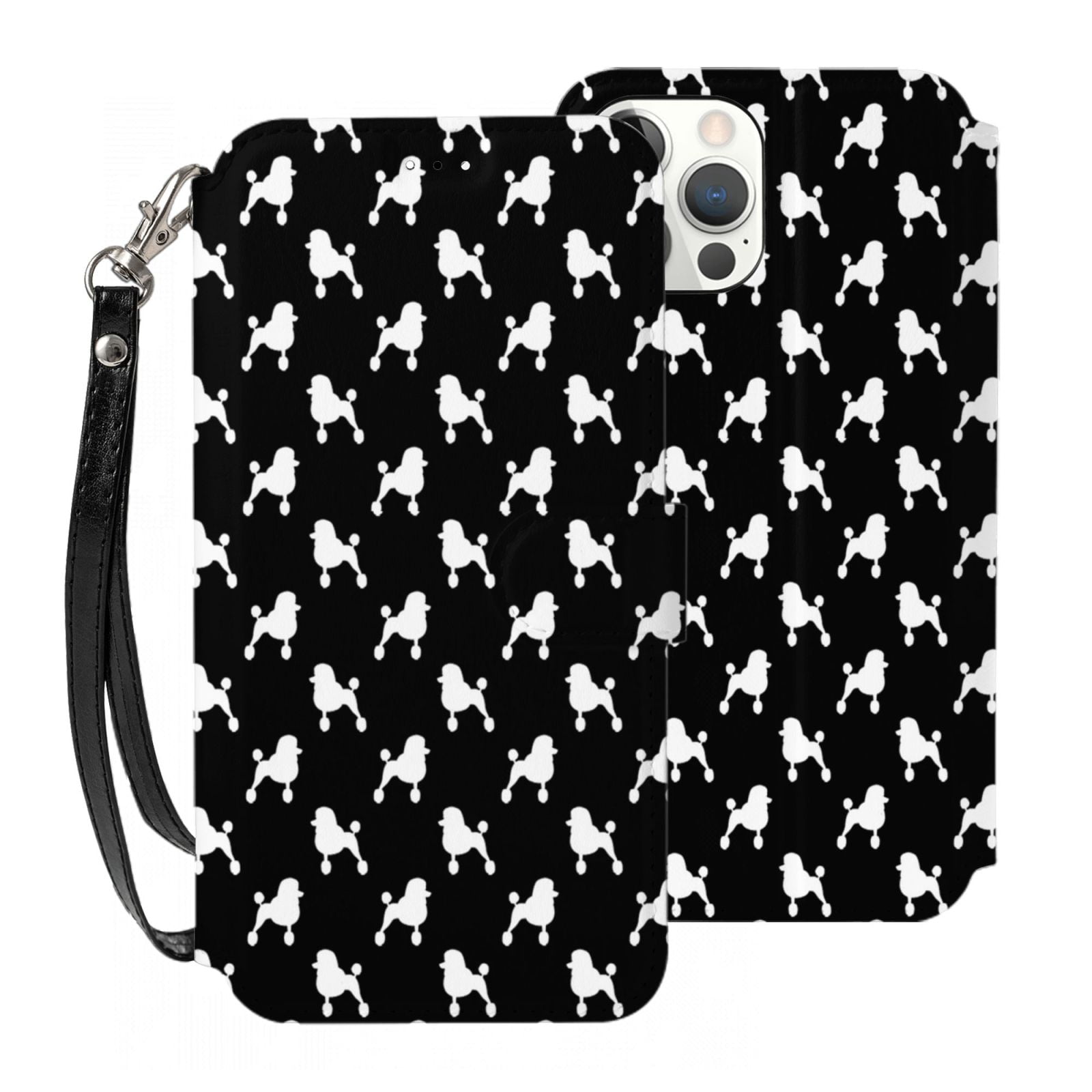 Standard Poodle Silhouette With Fancy Haircut Leather Wallet Phone Case ...