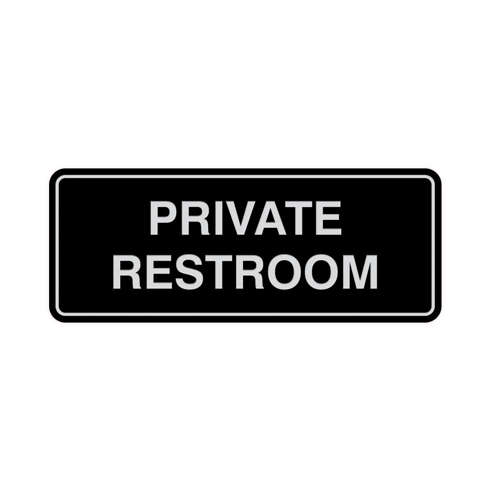 Standard Private Restroom Sign(Black / Silver) - Large - Walmart.com