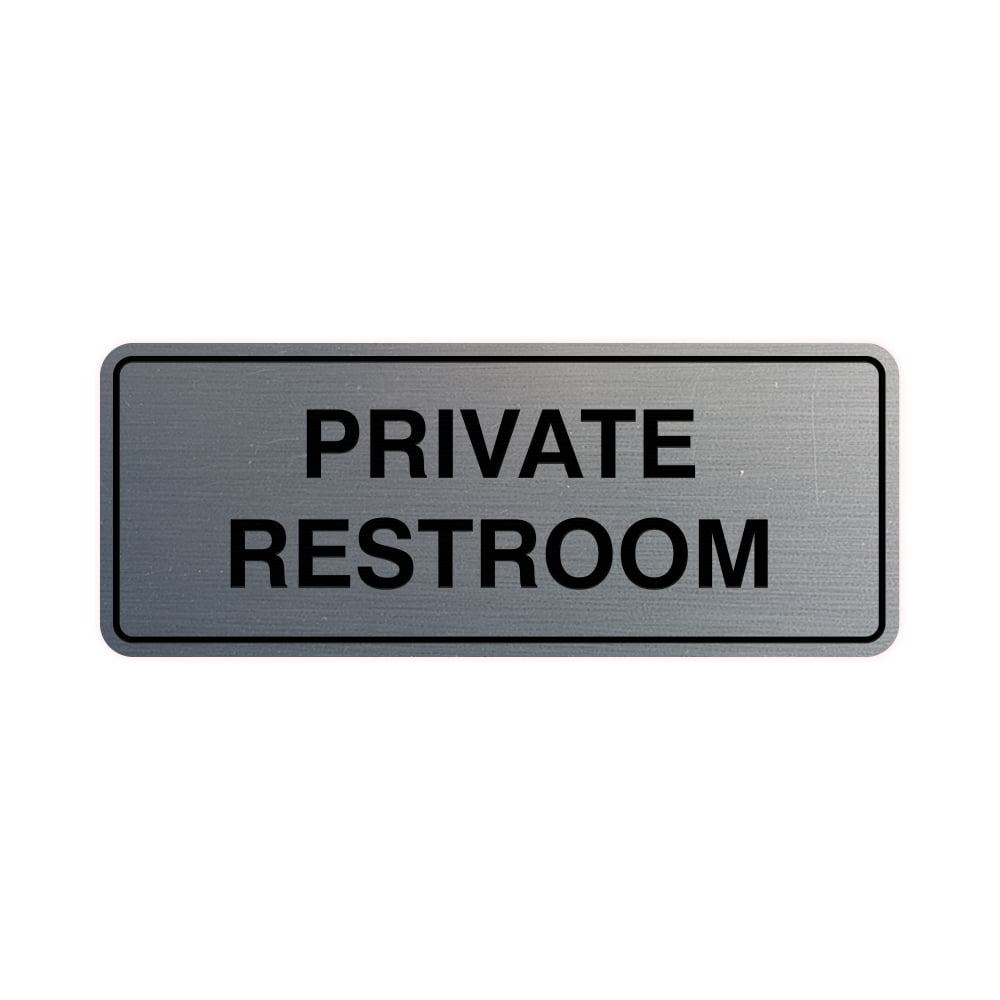 Standard Private Restroom Sign(Brushed Silver) - Small - Walmart.com