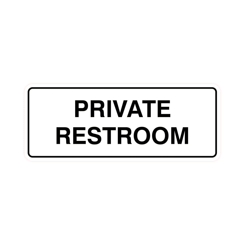 Standard Private Restroom Sign(White) - Small - Walmart.com