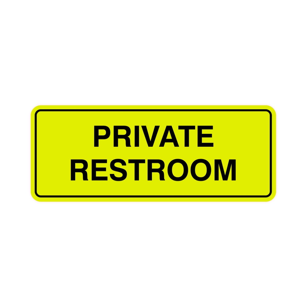 Standard Private Restroom Sign(Yellow / Black) - Large - Walmart.com
