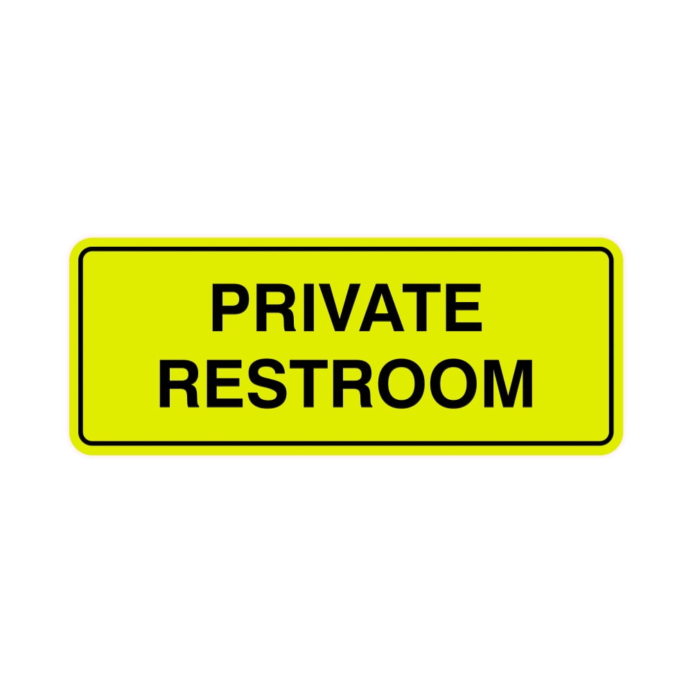 Standard Private Restroom Sign(Yellow / Black) - Medium - Walmart.com