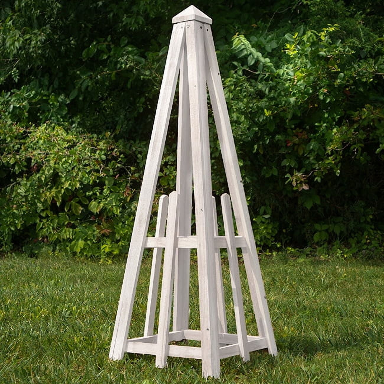 Standard Pyramid Trellis by Prime Retreat, Whitewashed, 46"H - Walmart.com