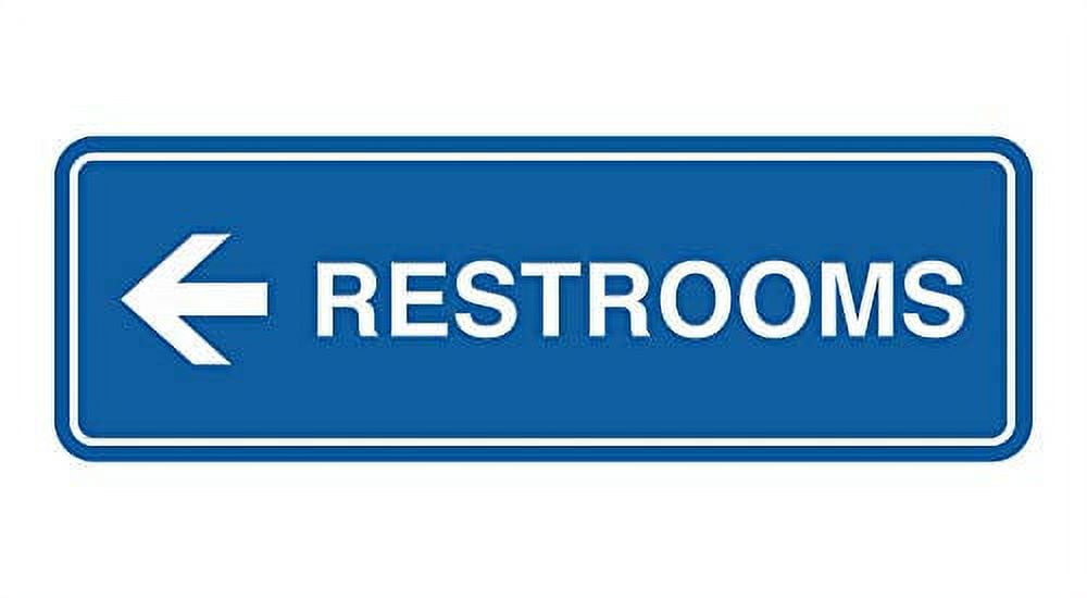 Standard RESTROOM (LEFT ARROW) Sign (Blue) - Large - Walmart.com