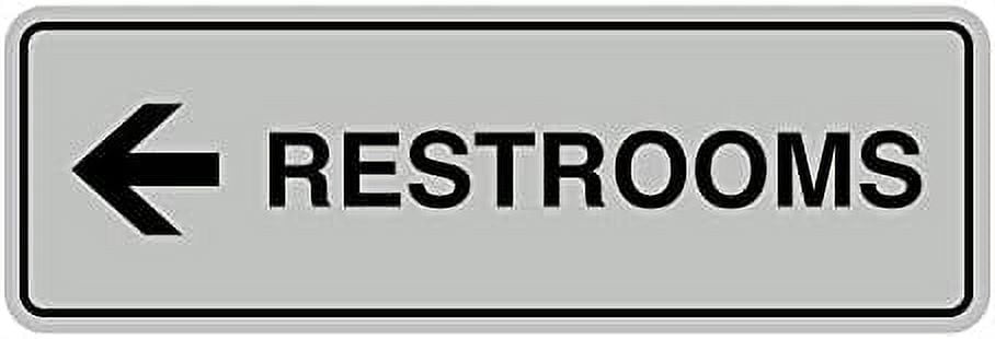 Standard RESTROOM (LEFT ARROW) Sign (Lt Gray) - Medium - Walmart.com