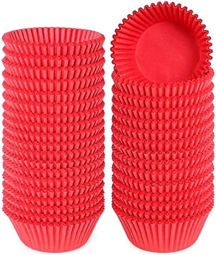 Standard Red Cupcake Muffin Liners 500-Count, No Smell, Food Grade ...