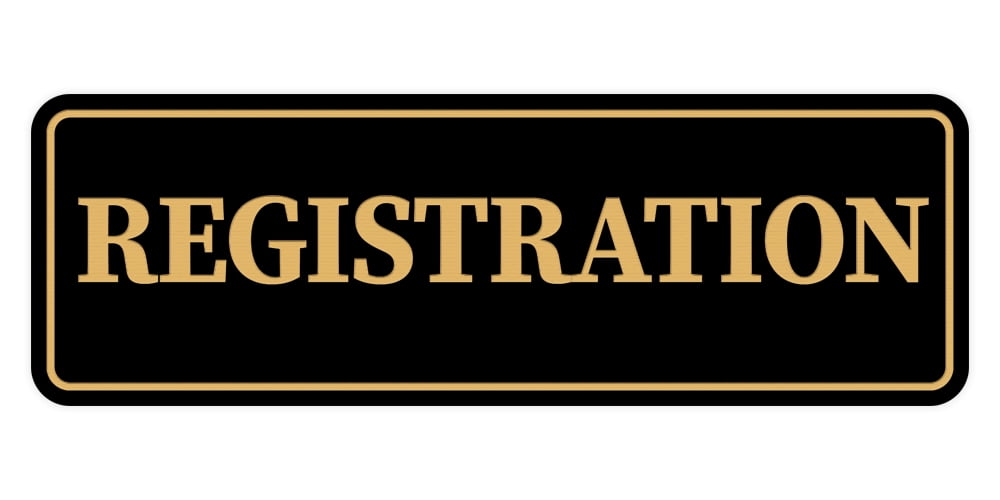 Standard Registration Sign (Black Gold) - Medium - Walmart.com