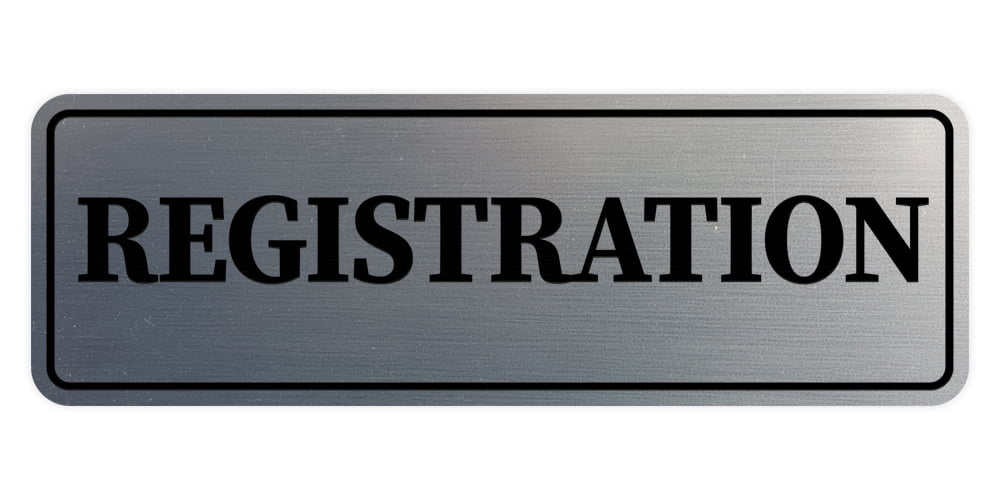 Standard Registration Sign (Brushed Silver) - Large - Walmart.com
