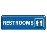 Standard Restrooms Sign - Blue - Small 2" X 6" - Walmart.com