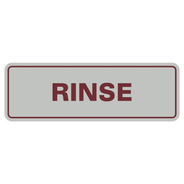 Standard Rinse Sign (Light Grey / Burgundy) - Large - Walmart.com