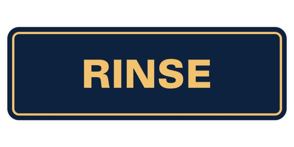 Standard Rinse Sign (Navy Blue/Gold) - Small - Walmart.com
