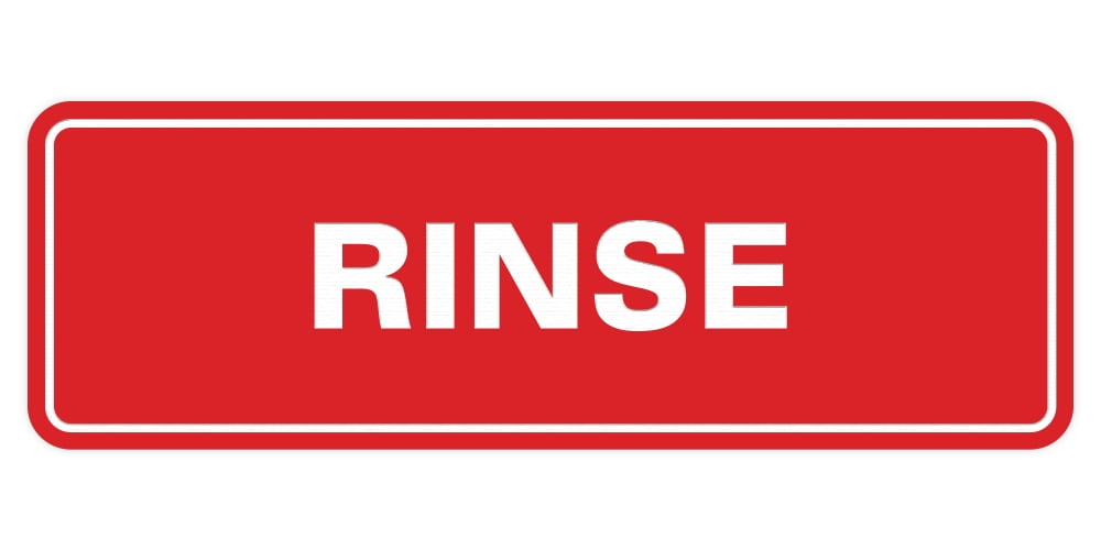Standard Rinse Sign (Red) - Small - Walmart.com