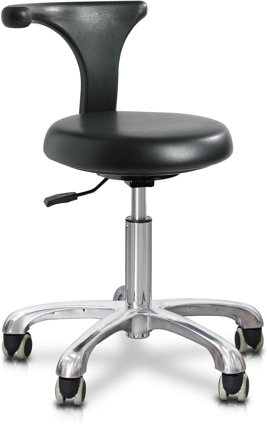 Standard Rolling Stool with Backrest Dental Nurse Chair Height ...