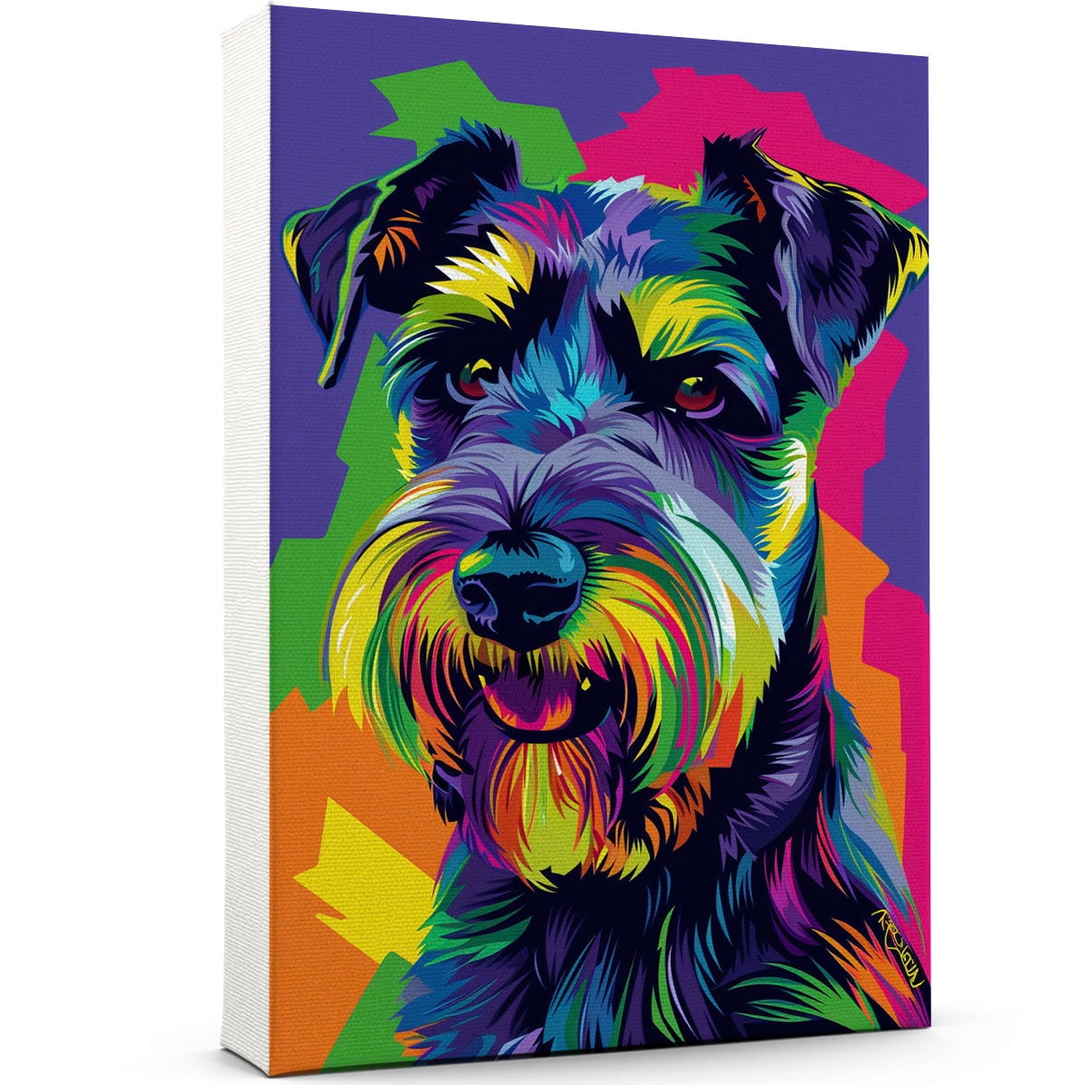 Standard Schnauzer Dog Canvas Wall Art Poster Prints Colorful Pop ...