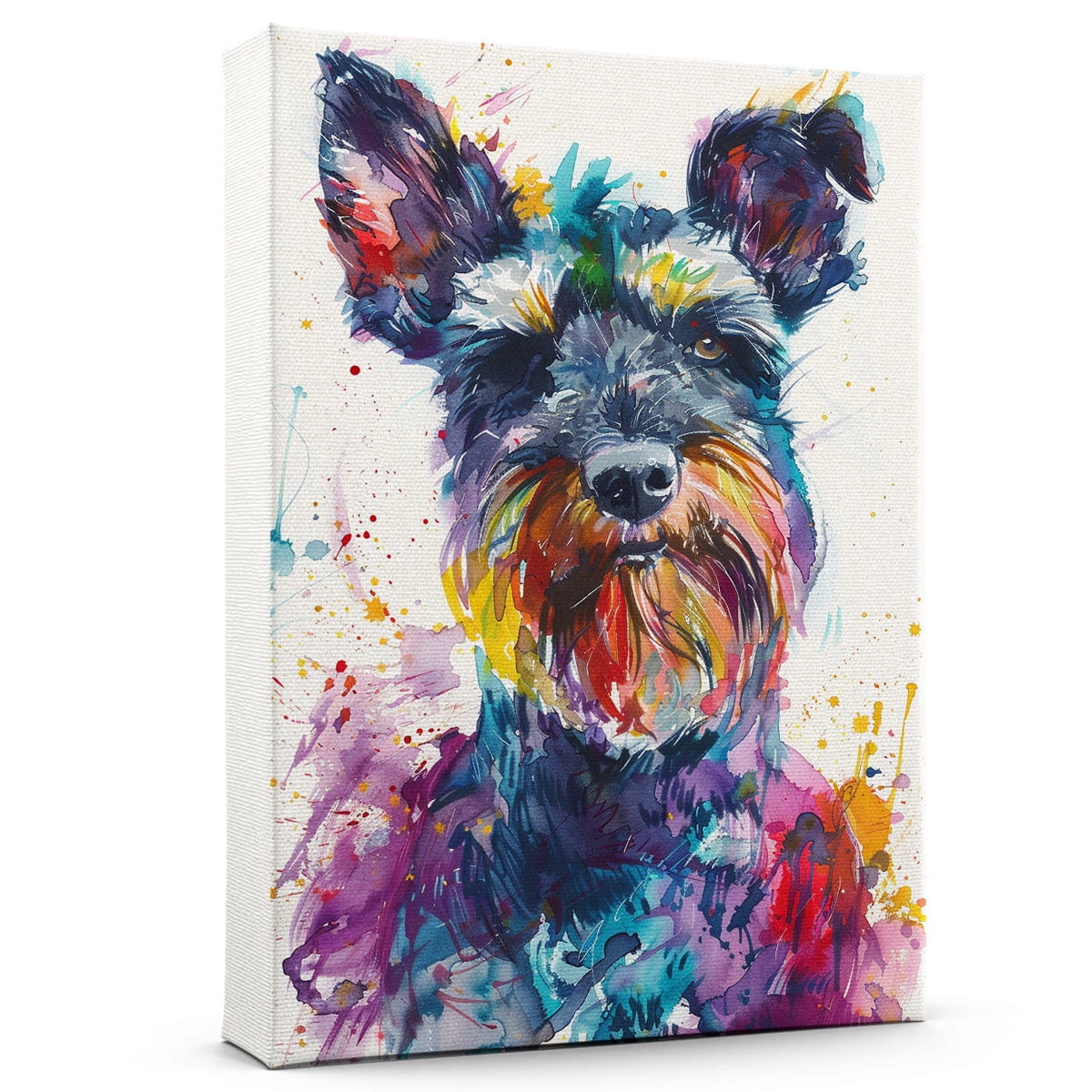 Standard Schnauzer Dog Wall Art Animal Oil Painting On Canvas Poster ...
