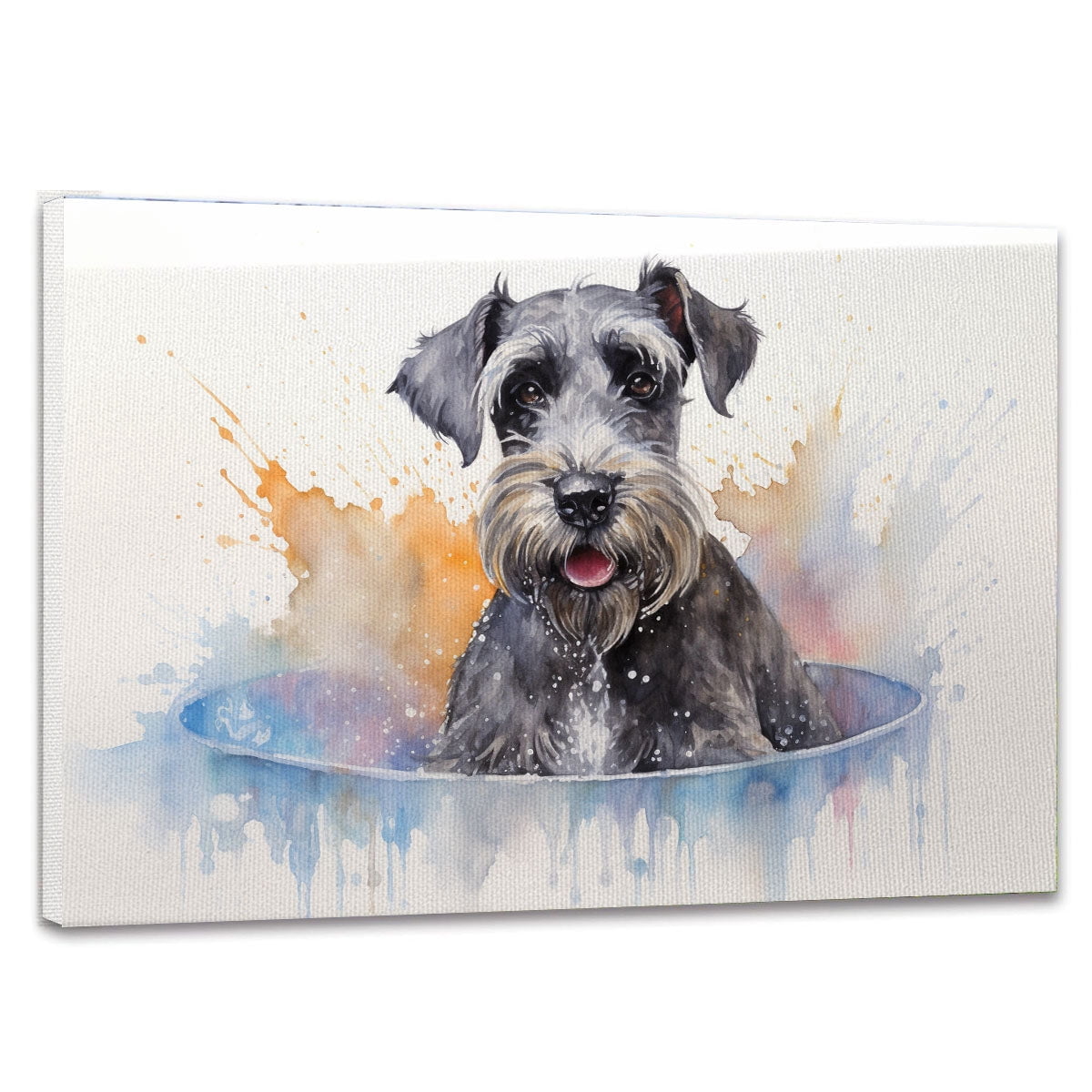 Standard Schnauzer Dog Wall Art for Bathroom, Funny Animal Canvas ...