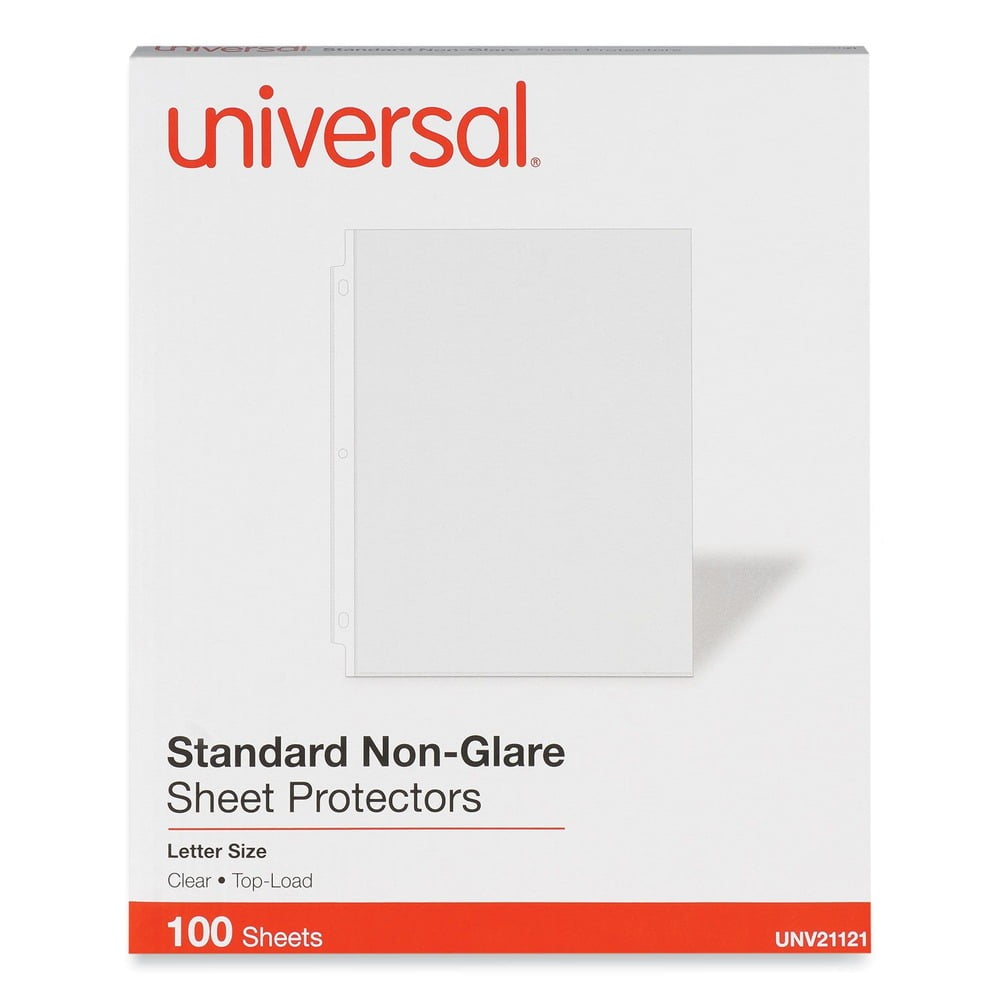 Walmart Standard Sheet Protector, 8.5x11, Clear, Non-Glare, 100/Box ...