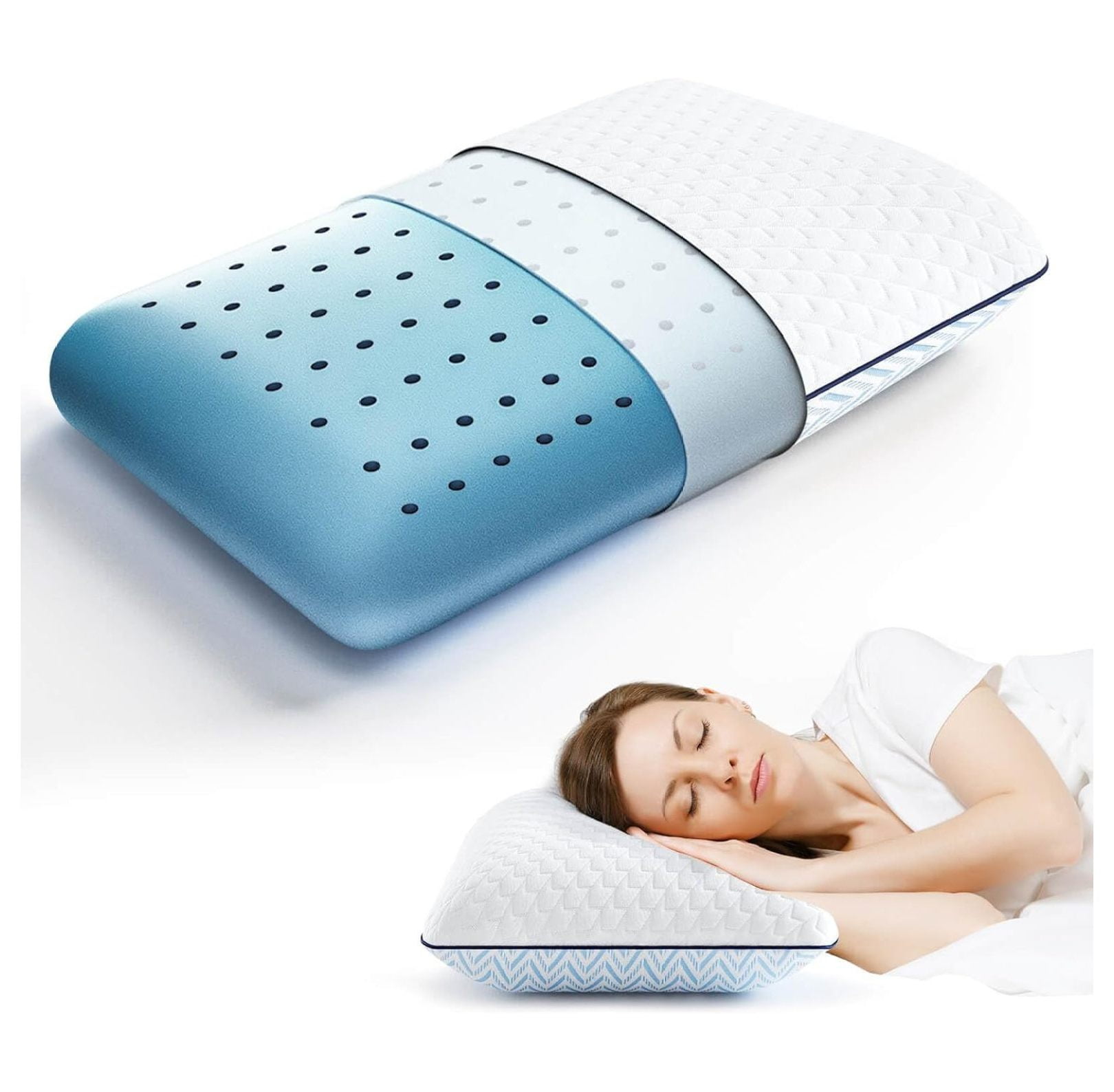 Standard Size, Cooling Gel Pillow Medium Firm for Side, Back, Stomach ...