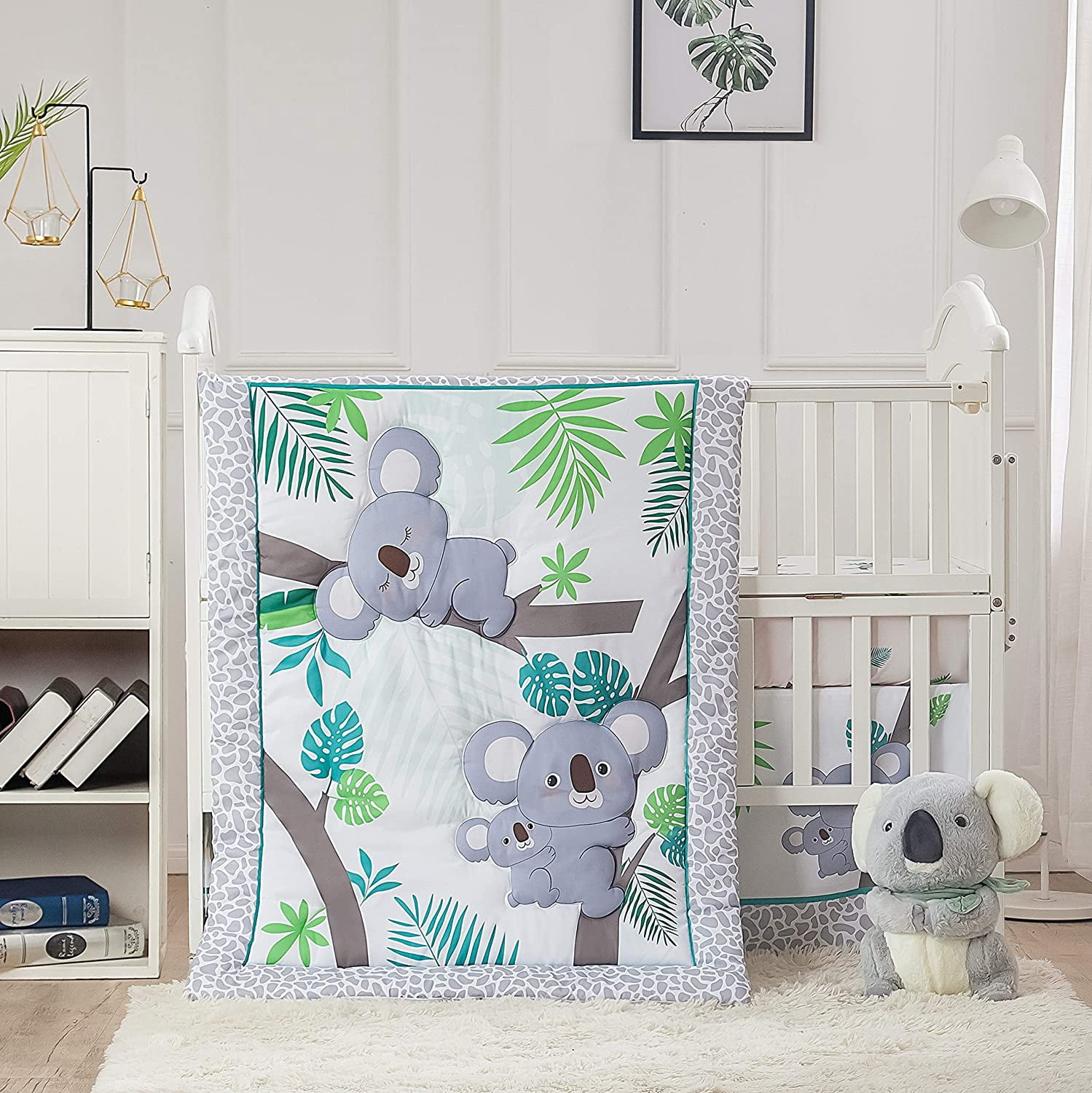 Standard Size Crib Bedding Set, and Green, Unisex Nursery Decor with ...