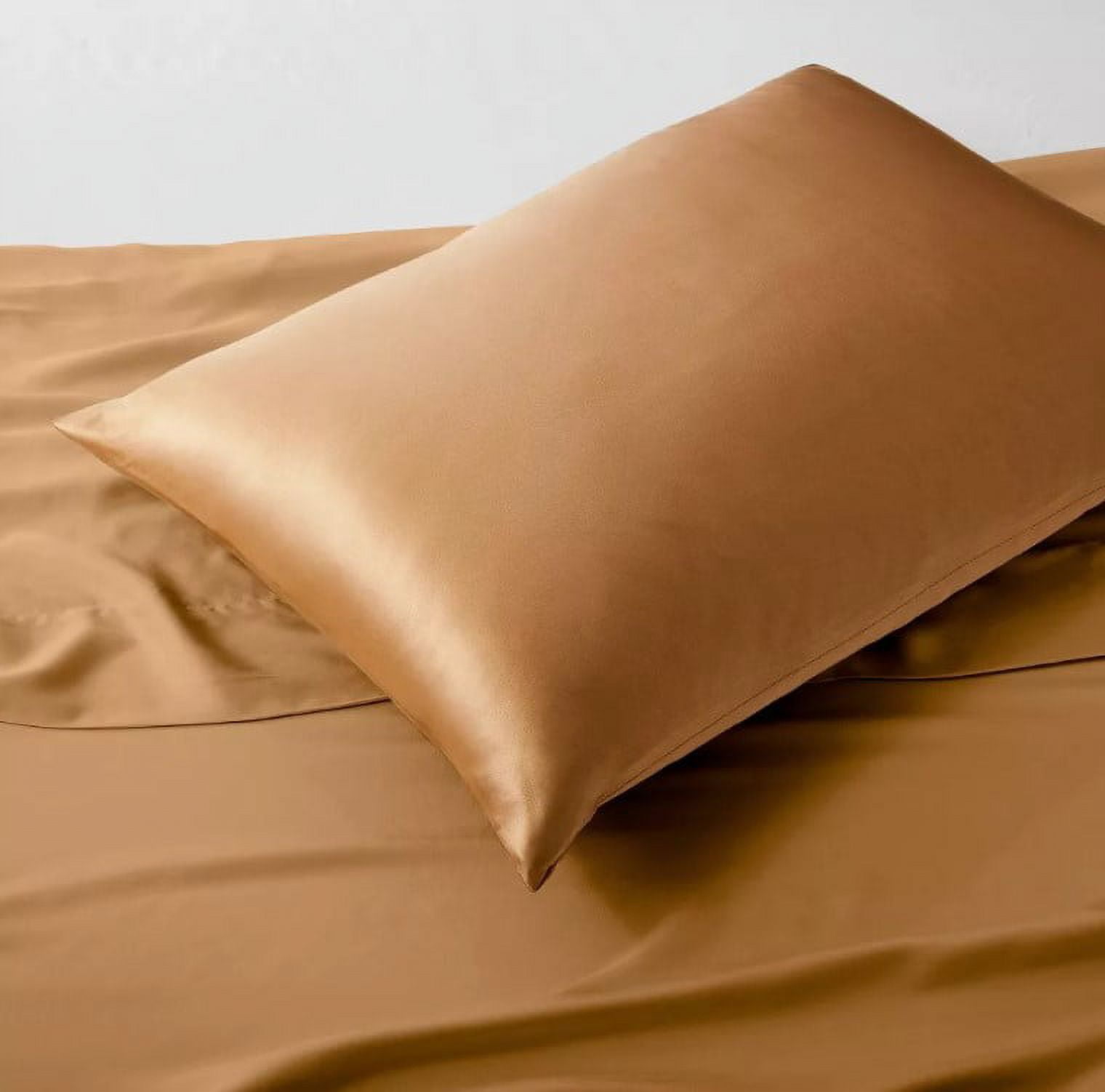 Standard Solid Silk Pillowcase Warm Brown - Casaluna - Walmart.com