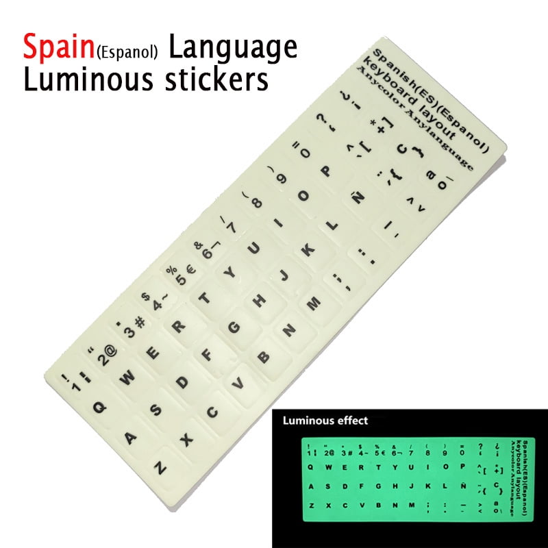 Standard Spanish Language 8 Types Keyboard Stickers Layout Button ...