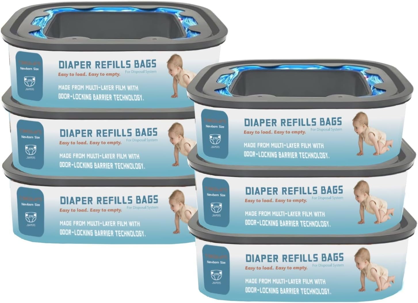 Standard Square Refills Disposal Bags Refill Compatible with Genie ...