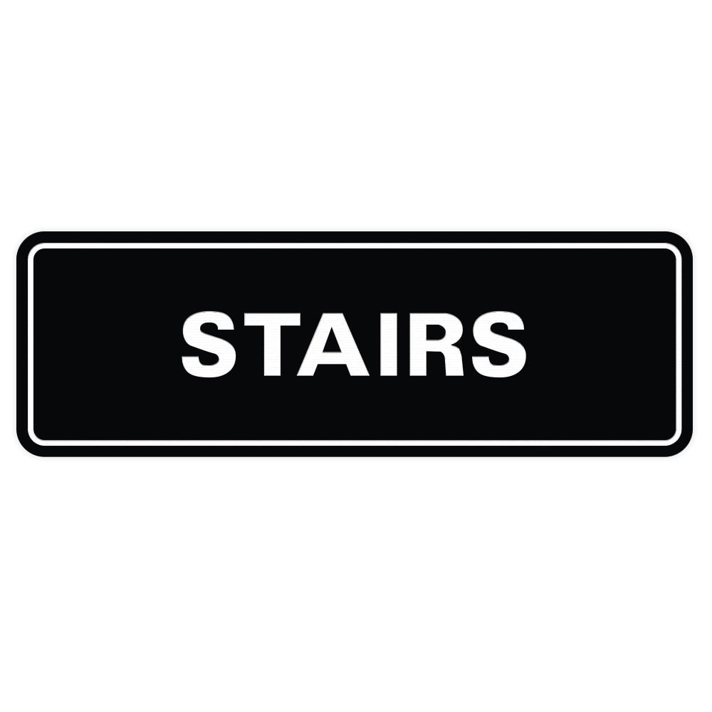 Standard Stairs Sign - Black - Small 2" X 6" - Walmart.com