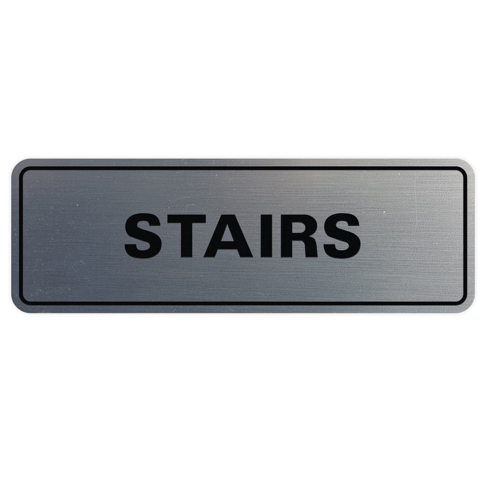 Standard Stairs Sign - Silver - Small 2" X 6" - Walmart.com