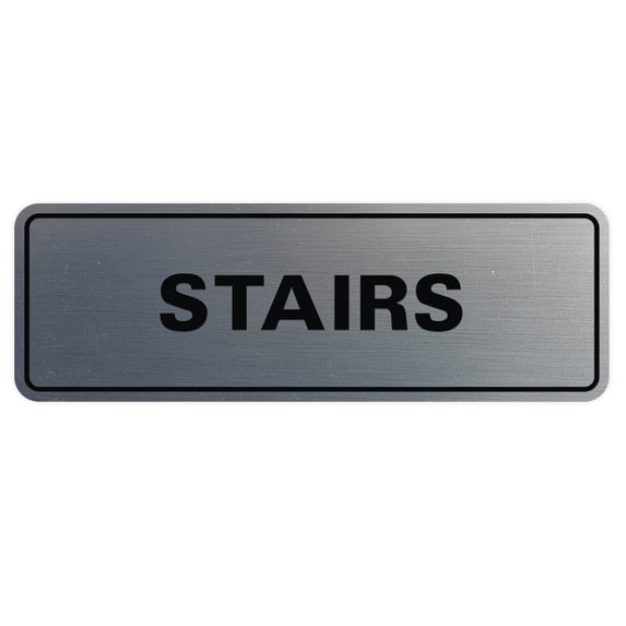 Standard Stairs Sign - Silver - Small 2" X 6" - Walmart.com