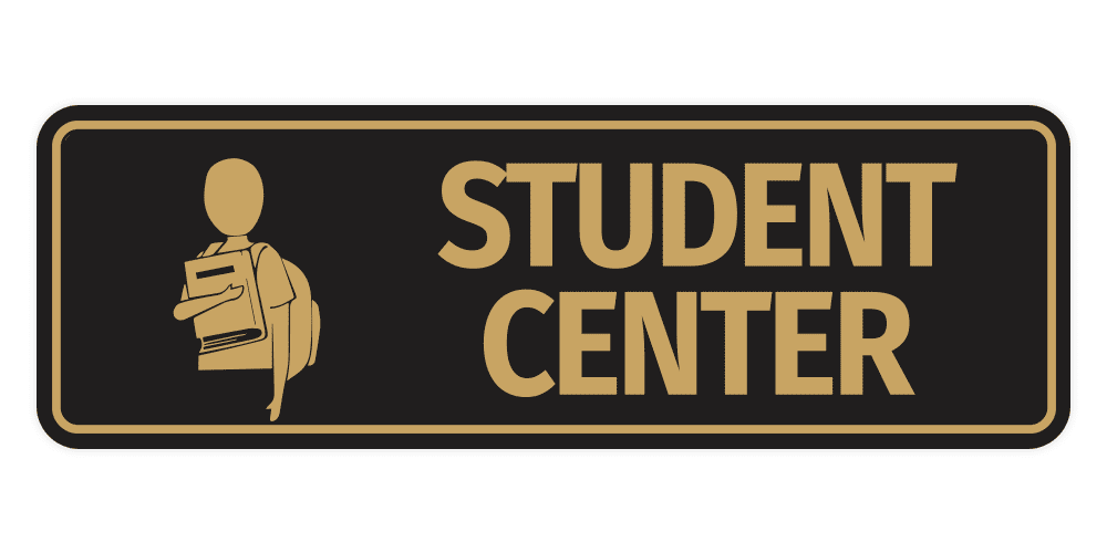 Standard Student Center Sign (Black Gold) - Medium - Walmart.com
