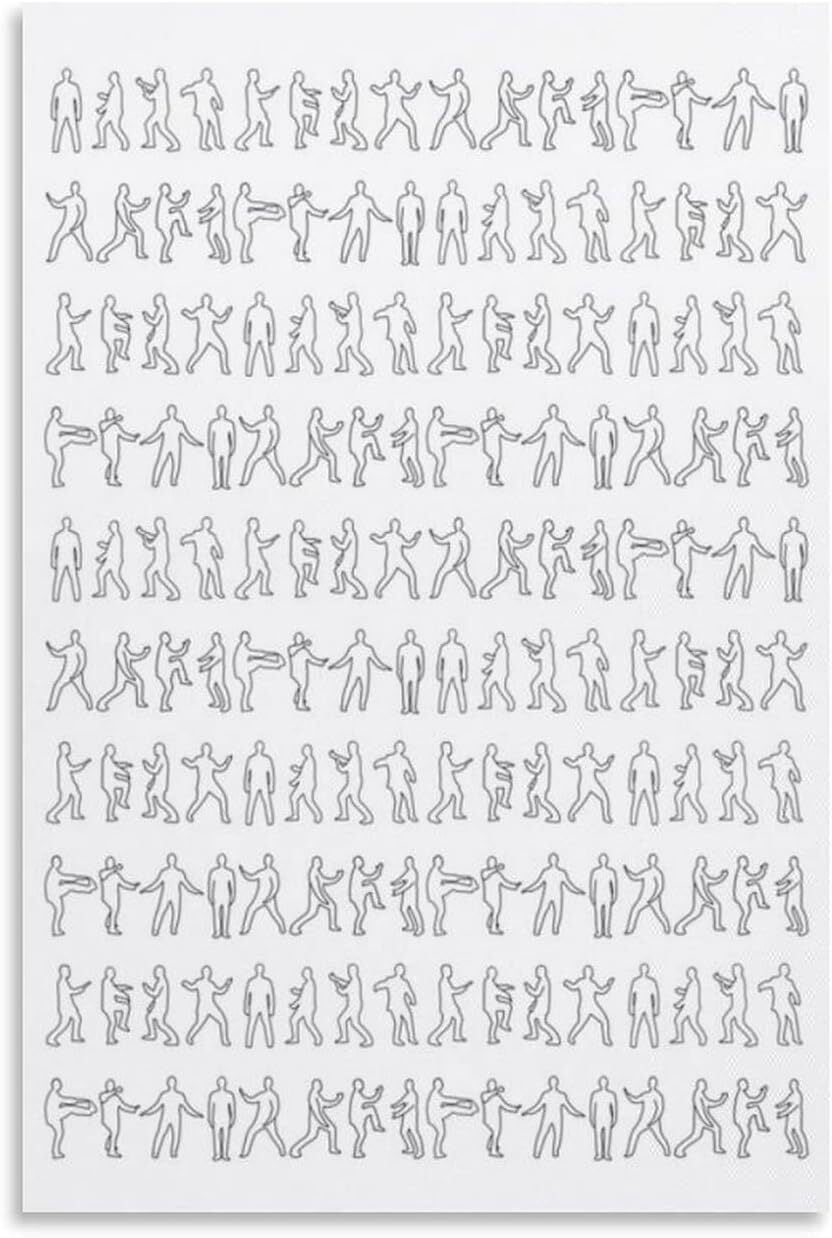 Standard Tai Chi Routine Chart Knowledge Poster Canvas Poster (2 ...
