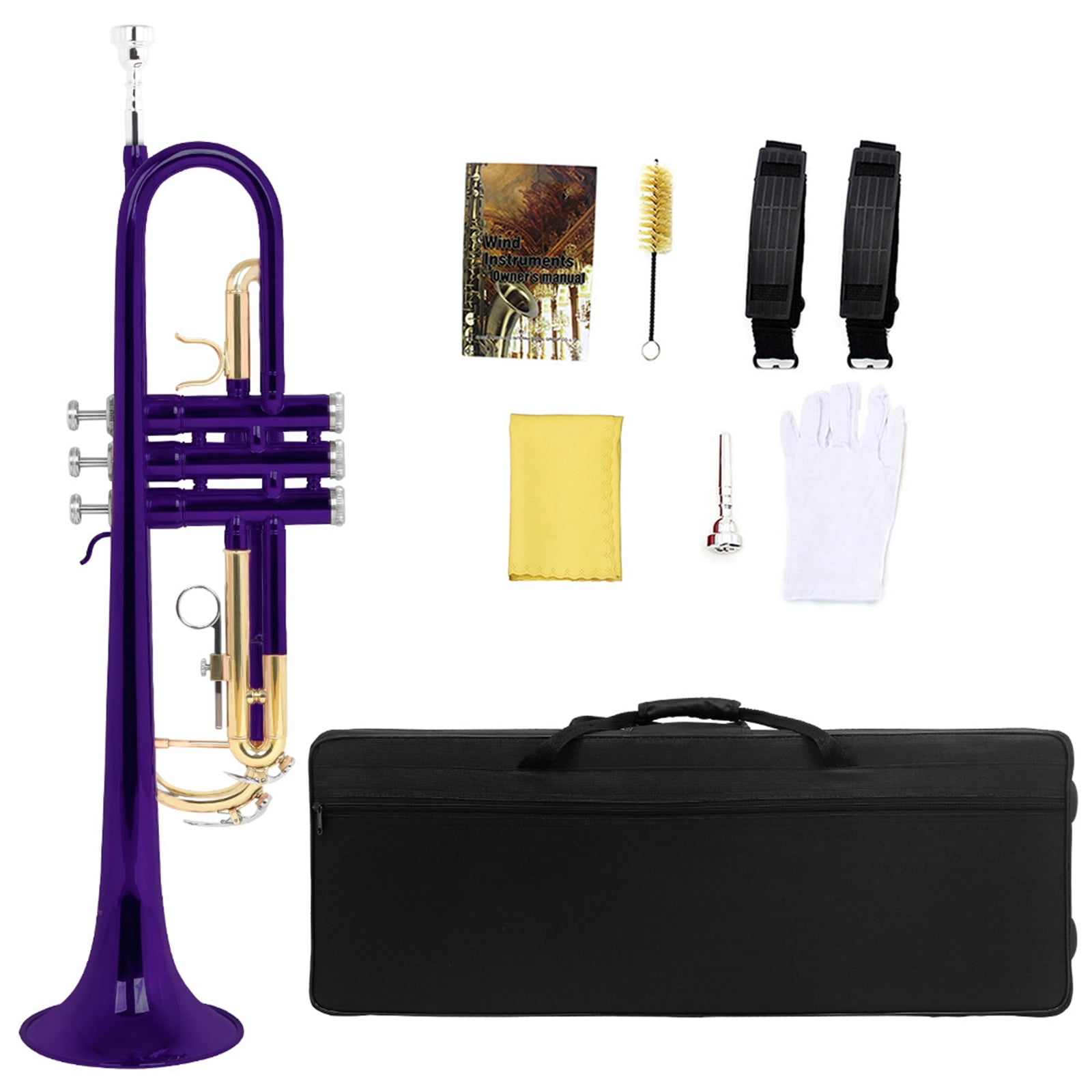 Standard Trumpet Brass Student Trumpet Instrument With Storage Case ...