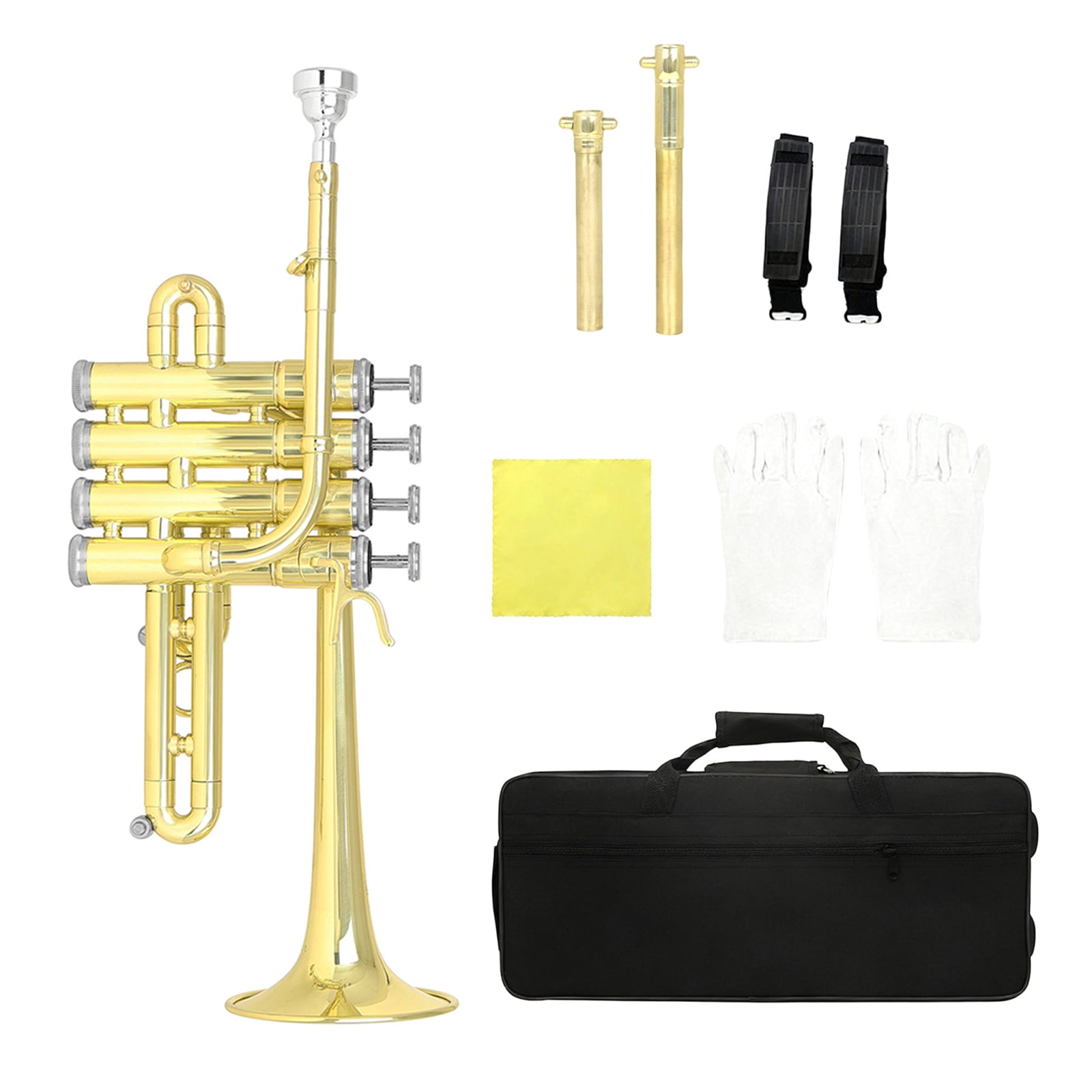 Standard Trumpet Brass Trumpet Instrument with Carrying Case, Gloves ...