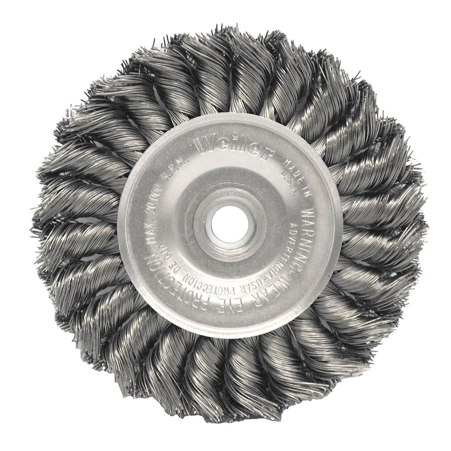 Standard Twist Knot Wire Wheel, 4 in D x 1/2 W, .02 Stainless, 1/2-3/8 ...