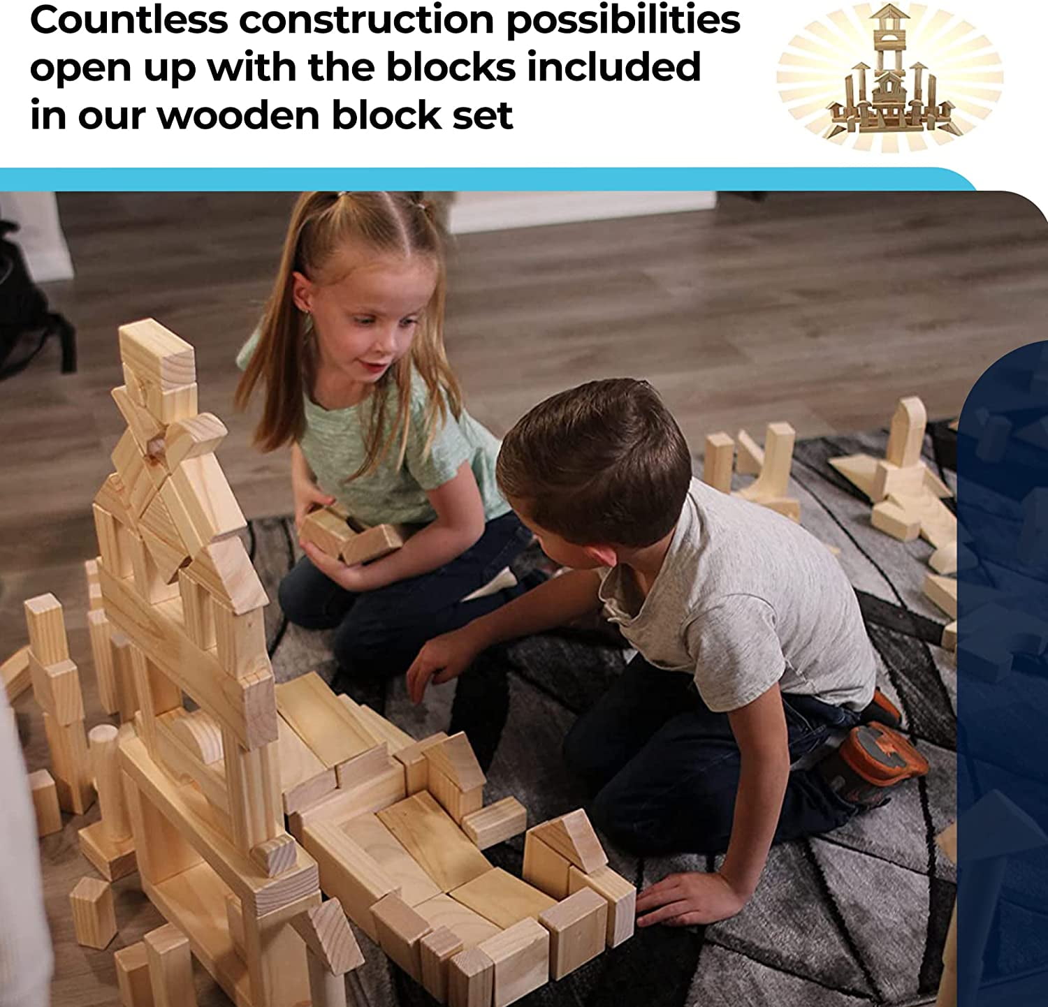 Standard Unit Building Blocks for Toddlers with Storage Tray (64 Pcs ...