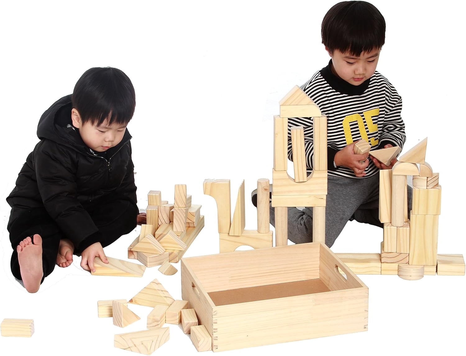 Standard Unit for Toddlers with Storage Tray (64 Pcs) Sanded Wood ...