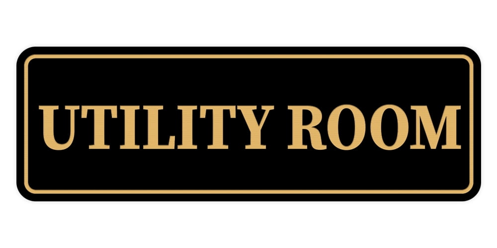 Standard Utility Room Sign (Black /Gold) - Small - Walmart.com