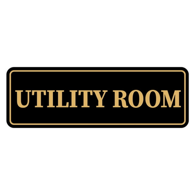 Standard Utility Room Sign (Black /Gold) - Small - Walmart.com
