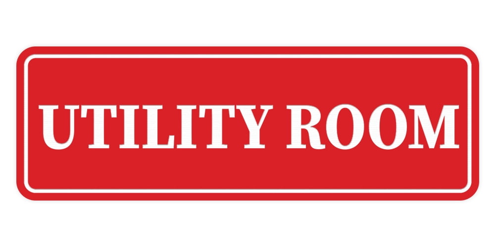 Standard Utility Room Sign (Red) - Large - Walmart.com