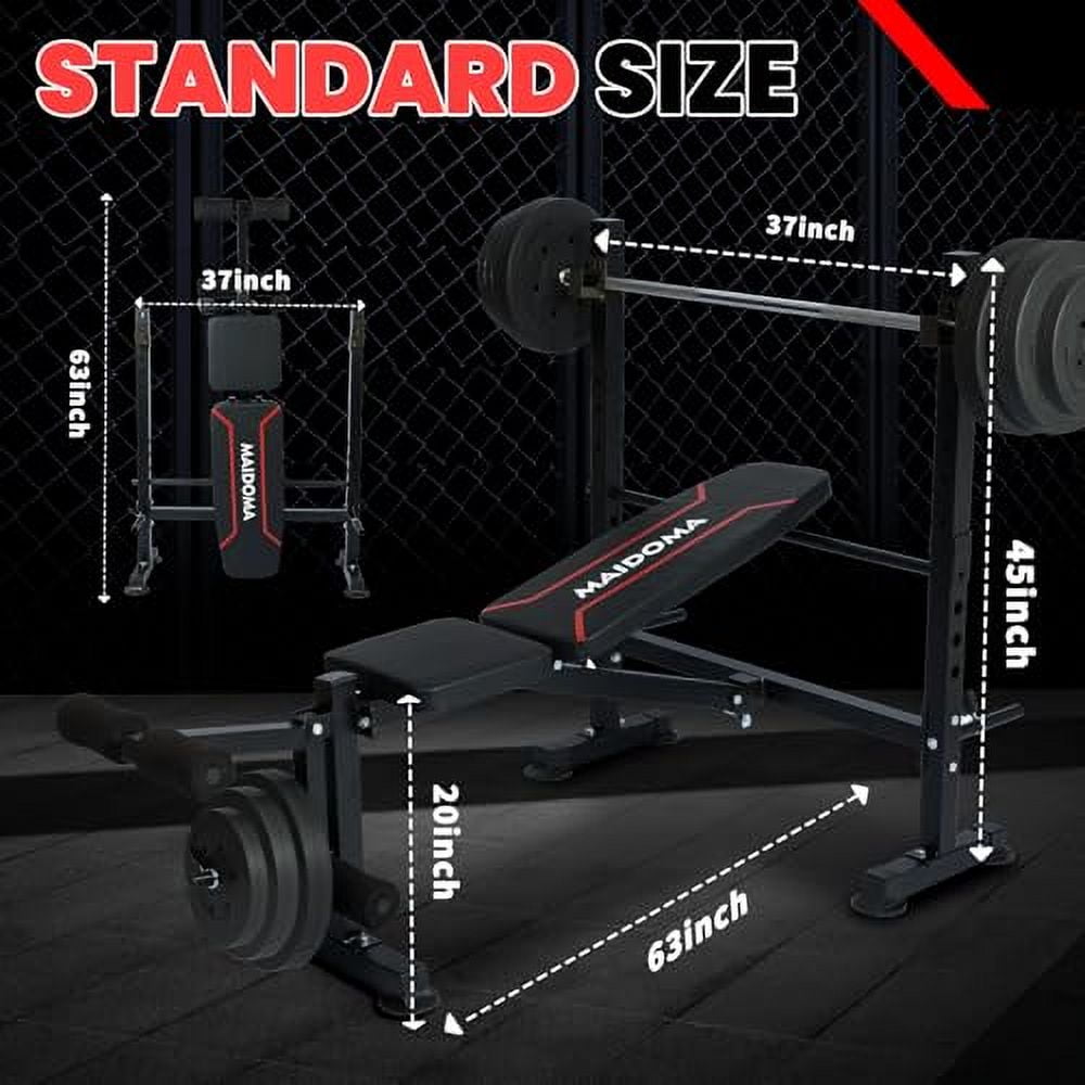 Standard Weight Bench Set with Leg Extension & Curl, Adjustable ...