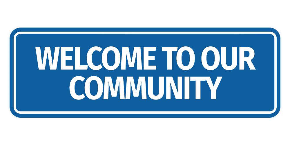 Standard Welcome to Our Community Sign (Blue) - Small - Walmart.com