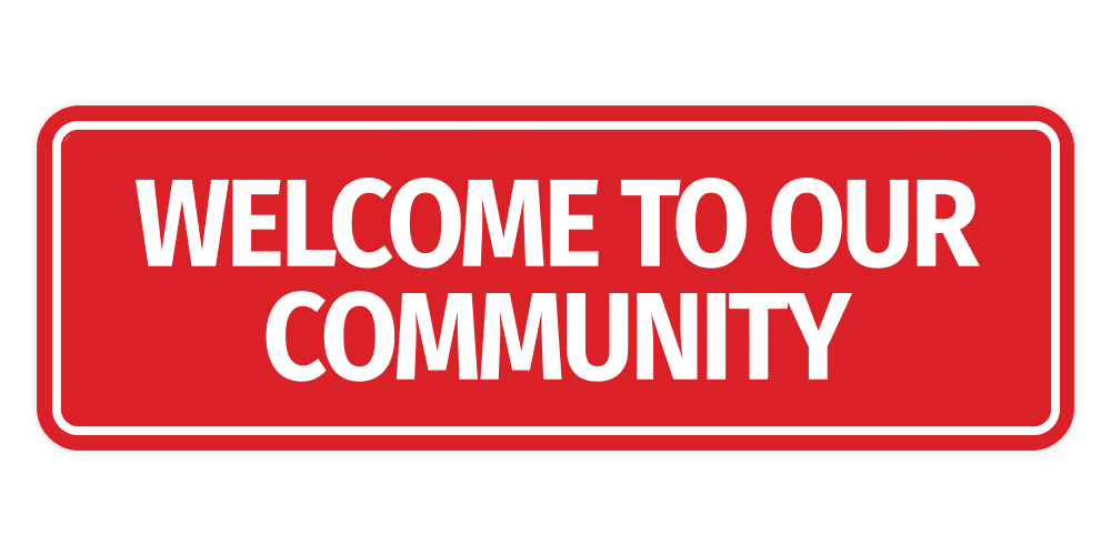 Standard Welcome to Our Community Sign (Red) - Small - Walmart.com